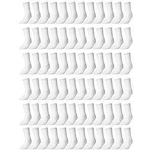 Tigeen 72 Pairs Low Cut Ankle Socks Bulk Cotton Low Sock for Adult Casual Short Socks Solid Color No Show Sock Bulk for Men Women (White)