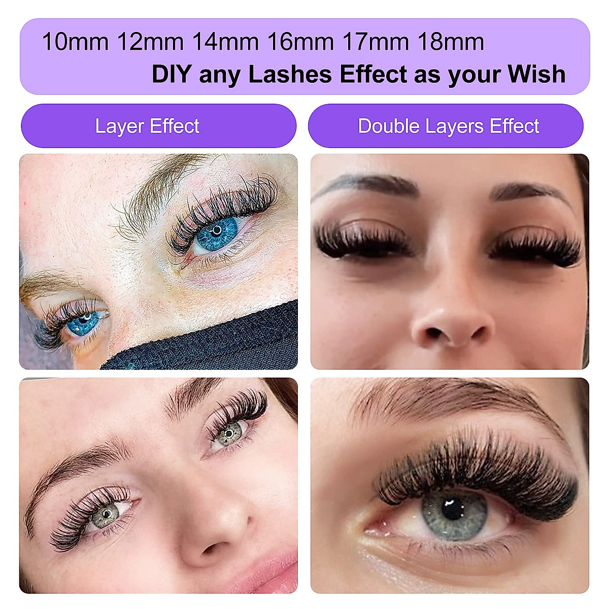 Individual Lashes Cluster Flat Lashes Mink Eyelashes Extension D Curly False Eyelashes Natural Look Wispy Fake Lashes DIY at Home 10mm-18mm Cluster Lashes by Winifred