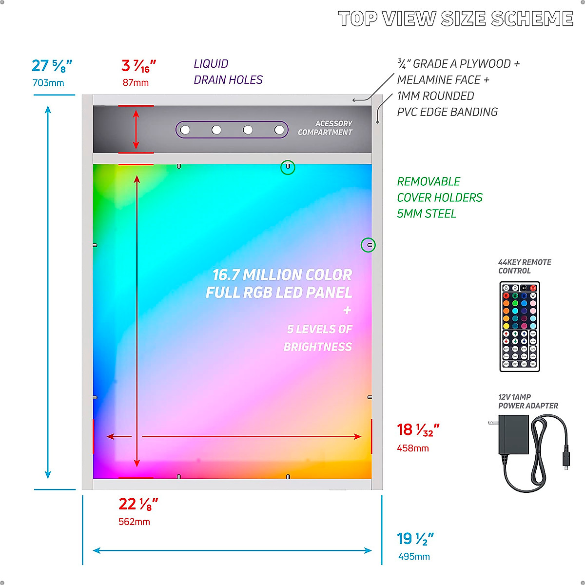 Water Sensory Light Play Activity Box Table for Children Removable Legs Montessori Waldorf Reggio Toys Sand Messy Play Homeschooling Pre-K Toddler Teen 3 4 5 to 9 Years (Eggshell white)