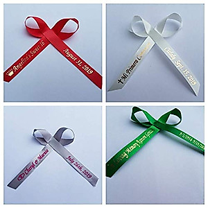 Personalized Ribbons for Bridal Shower Wedding Party Favors or Baby Showers, Fully Assembled - Custom Made Pack of 25