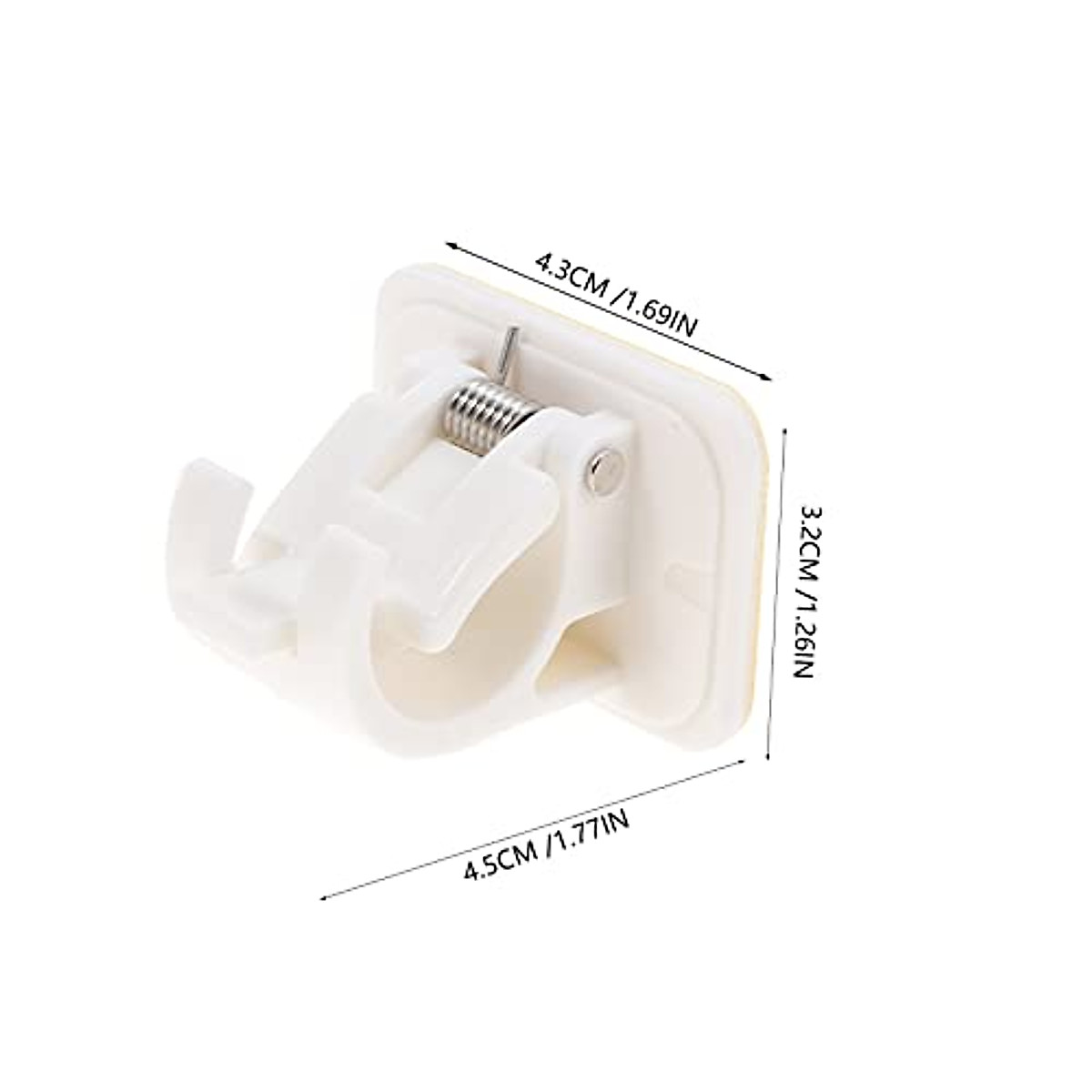 DOITOOL 32 Pcs Curtain Rod Hanger Adjustable Drop Hitch No Nail Curtain Rod Nail Free Adjustable Curtain Rod Holder No Drill Curtain Rod Brackets Shower Curtain Rod Abs White No Nails