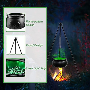 Witches Cauldron Halloween Decorations Large Witches Cauldron on Tripod with Lights Halloween Decorations Black Witch Decor for Home Outdoor Indoor Yard Halloween Props Witch Cauldron Pot