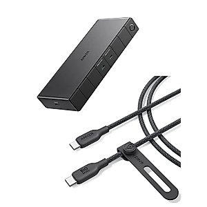 Anker 543 USB C to USB C Cable (140W, 6ft), USB 2.0 Bio-Nylon Charging Cable & Anker 778 Thunderbolt Docking Station (12-in-1, Thunderbolt 4), 40 Gbps with Max 100W Charging