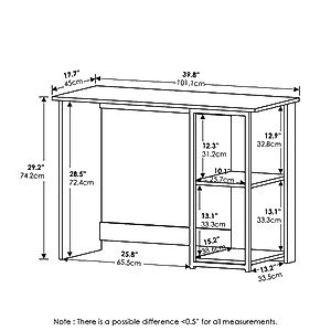 Furinno Camnus Modern Living Computer Desk 40 Inch, Solid White/White