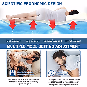 Waterbed Free Flow Full Wave Mattress - Softside Water Bed Mattress Heater Thermostat Waterbed Set Easy to Use Suitable for Home (California King, 50% Medium Wave)