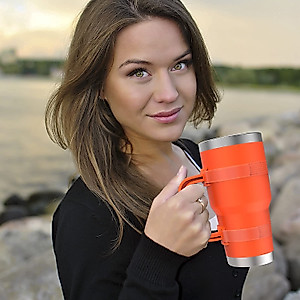 YOUCOX Adjustable Tumbler Handle for YETI 20 Oz 30Oz 40OZ, 20oz to 44 Oz RTIC, Ozark Trail, Simple Modern, SIC, SUNWILL, Tervis, Beast and More Brand Tumbler Cup Mug, NO Brand Limitid Orange