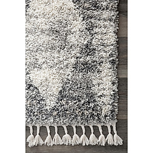 nuLOOM Selah Geometric Shag Area Rug, 8x11, Grey