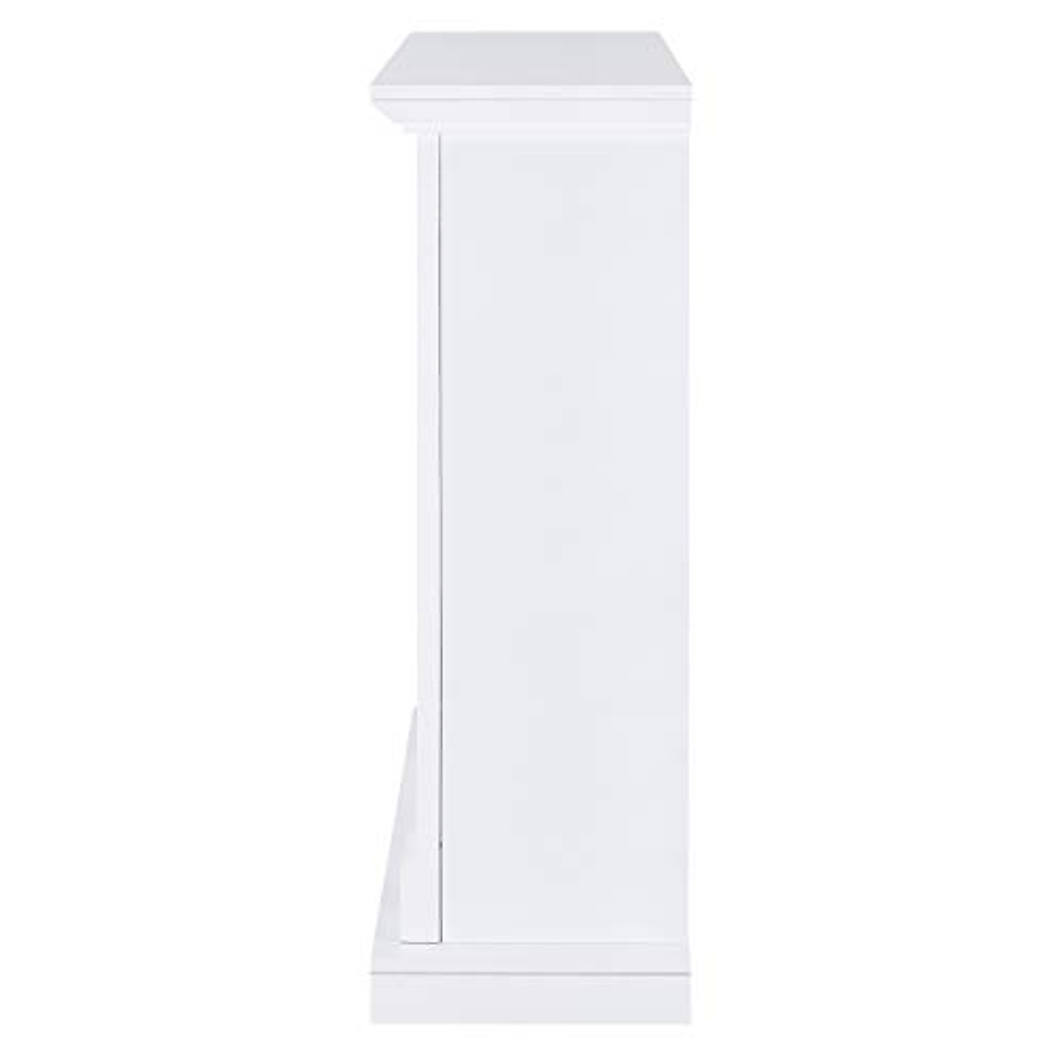 SEI Furniture Nobleman Mother of Pearl Tiled Electric Fireplace with Hidden Media Shelf, New White