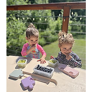 melii Puzzle Bento Box, Lunch and Snack Container for Toddlers and Kids (Blue, Mint & Lime)