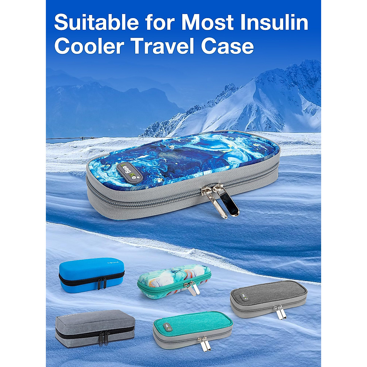 Leng Ke Ice Pack for Insulin Cooler Travel Case TSA Approved - Gel Ice Pack for Travel Medicine Organizer, Small Ice Packs for Diabetic Travel Case and Refrigerated Medicine Travel Case (4 Pack)