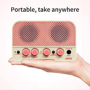 JOYO JA-02 II Pink Small Guitar Practice Combo Amplifier and JT-09 Guitar Tuner