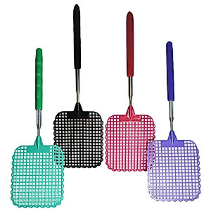 Black Duck Brand Set of 2 Home Telescope Fly Swatters! Assorted Colors - Hand Grip - Hand Swatters Perfect for Any Home or Office! (2)