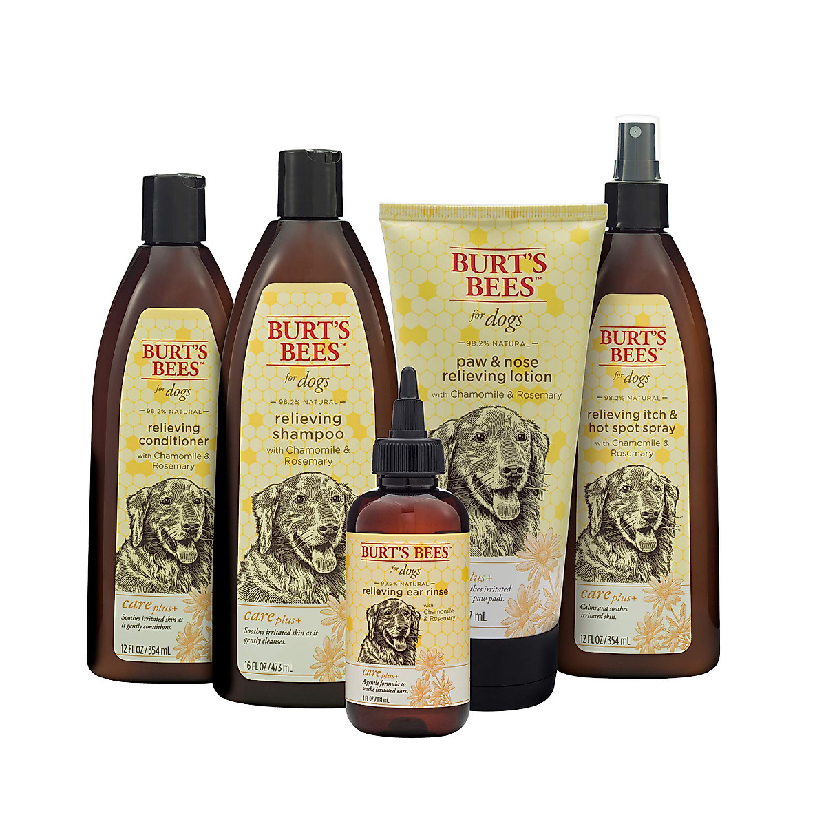 Burt's Bees for Pets Care Plus+ Naturally Derived Relieving Itch & Hot Spot Spray with Chamomile & Rosemary - Best Hot Spot Treatment for Dogs - Cruelty Free,Made in USA, 12 Oz