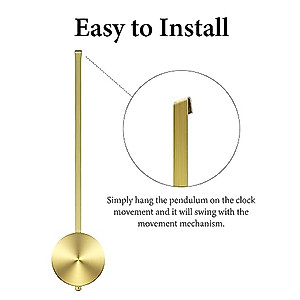 NiHome Quartz Wall Clock Pendulum Replacement Aluminum Traditional Mechanical Clock Pendulum Grandfather Clock Pendulum Replacement High Gloss Clock Pendulum (Gold)