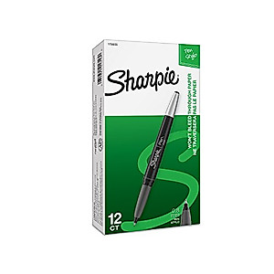 Sharpie 1758055 Grip Pen, Fine Tip, Acid-Free and Archival-Quality, Fade Resistan, AP Certified, Black Color, Pack of 12