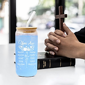 Christian Gifts for Women - Birthday Gifts for Women - Religious Gifts, Inspirational Gifts - Womens Gifts - Spiritual Gifts, Catholic Gifts Jesus for Women Mothers Day Birthday - 16 Oz Can Glass