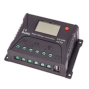 PowerECO 100W 12V Solar Poly Panel RV Kit with 20A PWM Charge Controller/Mounting Brackets/Solar Cables/Cable Entry housing(100W PWM20A)