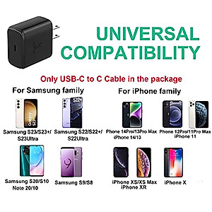 Samsung Super Fast Charger Type C 45W GaN Power USB C Charger PPS/PD Charging Block & 6.6FT Cable for Samsung Galaxy S23 Ultra/S23/S23+/S22/S22 Ultra/S22+/Note 20/S20/S21/S10, Galaxy Tab S7/S8