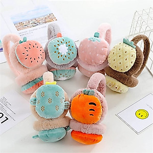 HLDETH Lovely Fruit Winter Soft Children Keep Warm Earmuffs Outdoor Skiing Ear Muff Cartoon Headphone Warmer Plush Caps (Color : F, Size : One Size)