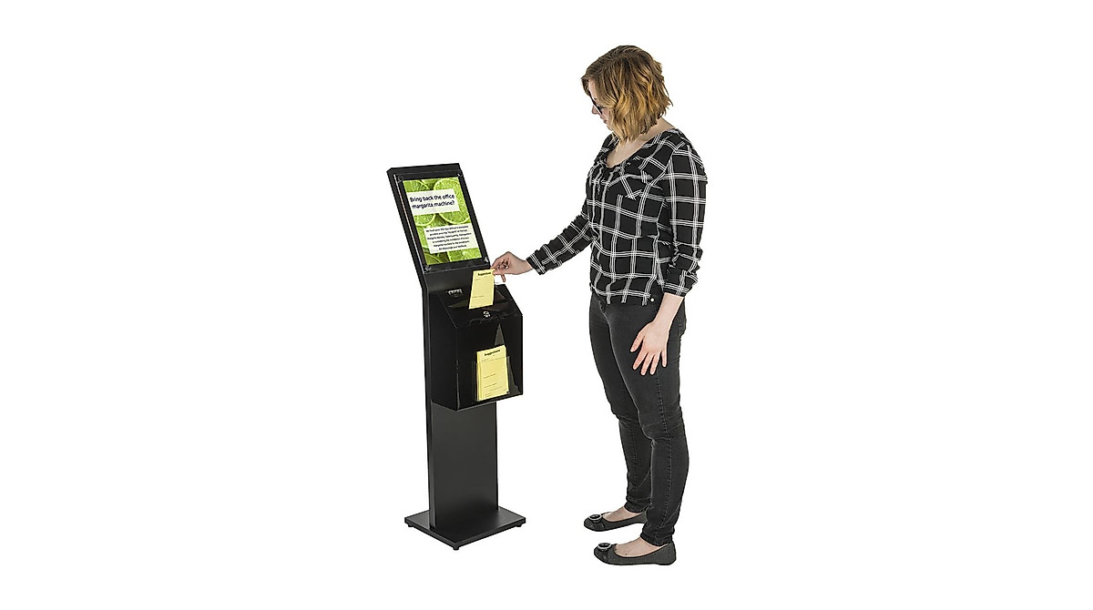 Secure Locking Donation Station with Sign Holder