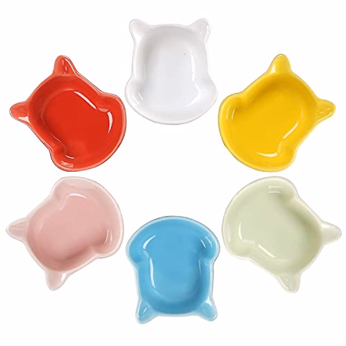 HSOFBLUES Bear Dipping Bowls for Soy Sauces, Salsa Dressings, Multi-color, Soy Sauce Dishes Set of 6