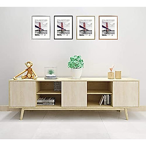 Frametory, 11x14 Aluminum Photo Frame with Ivory Color Mat for 8x10 Picture & Real Glass, Metal Picture Frame Collection (Gold, 1-Pack)