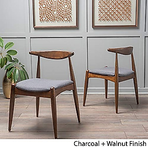 Christopher Knight Home Francie Fabric Dining Chairs, 2-Pcs Set, Charcoal