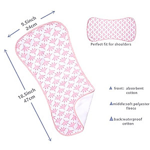 sleepyturtle Ultra-Soft Cotton Burping Clothes - Large, Absorbent, Waterproof Baby Burp Cloths in Cute Unisex Designs 5 Pack (Grey)