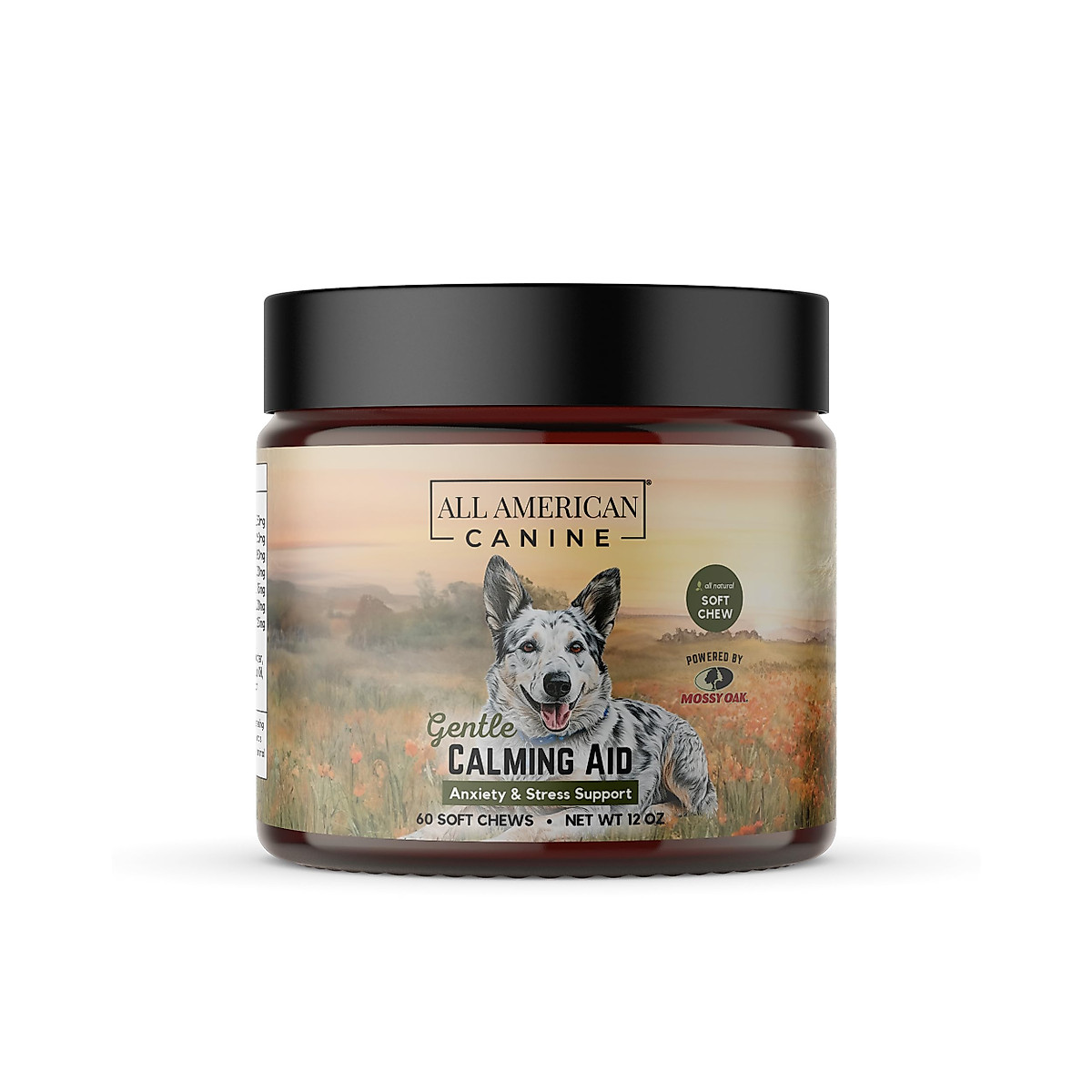 All American Canine Gentle Calming Aid Сhew for Anxiety and Stress Support in Working, Hunting, & Sports Dogs | 60 Soft Chews | Effective Stress Relief | Natural Calming Ingredients