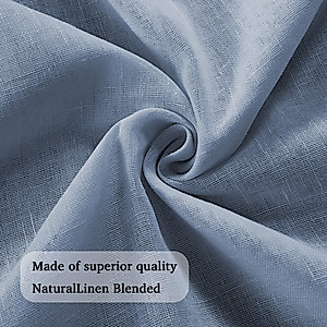 Sheer Curtains Linen Textured Curtains for Living Room 52 x 84 Inch Natural Rod Pocket Window Panel, Linen Look Burlap Curtain Home Fashion Natural Linen Rich Quality Curtain, 2 Panels, Beige