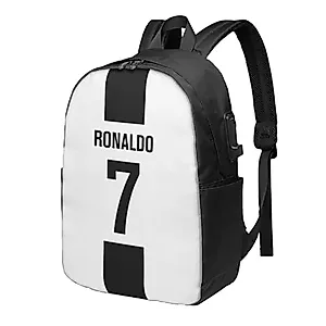 Luja Dling Ronaldo #7 Backpacks Bag Laptop Bag Bookbag Usb Backpack 17 Inch For Daily