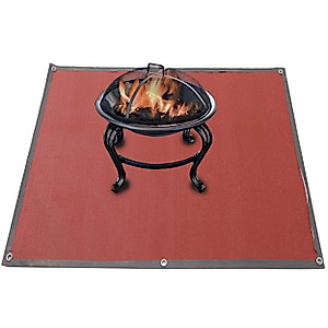 Fire Pit Mat 31 inchx47 inch, Duty Outdoor Patio Grill Mat with Reflective Strip, Heat Resistant Fire Pit Mat Grill Mat for BBQ, Camping, Patio, Garden, Backyard, Picnic, Orange