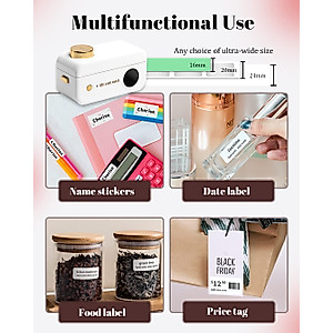 Phomemo D50 Label Maker with 3 Rolls Transparent Adhesive Label 24mm*6mm