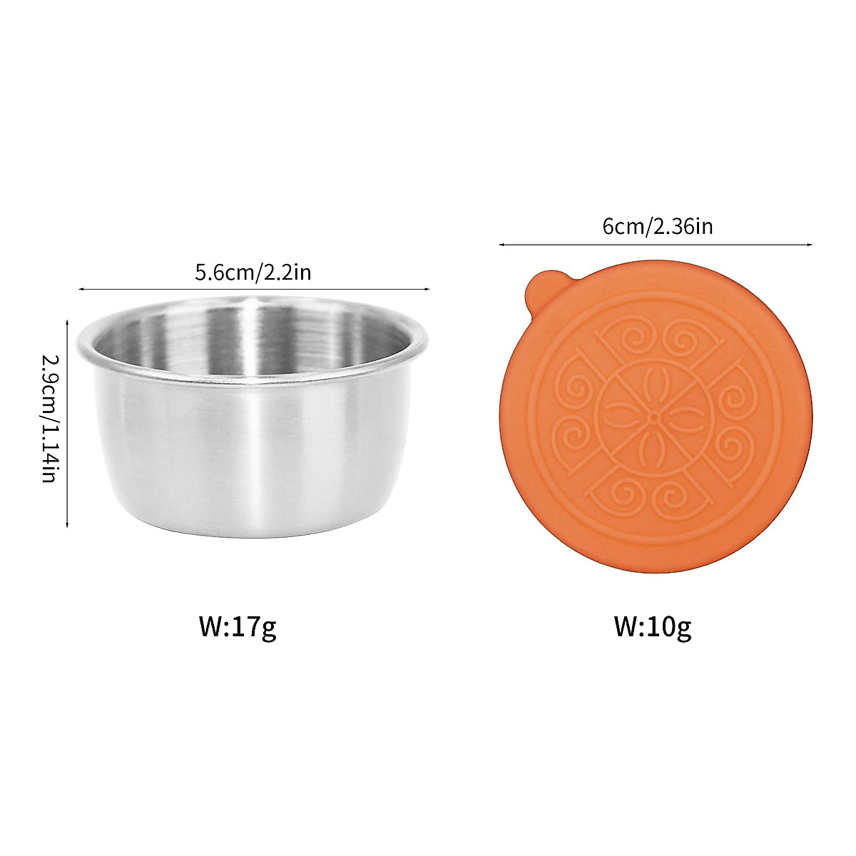 6x1.4 oz Reusable Salad Dressing Container To Go, Fits in Bento Box for Lunch, Stainless Steel Condiment Containers with Silicone Lids, Easy Open Leakproof, Rainbow Color Small Dipping Sauce Cups Set