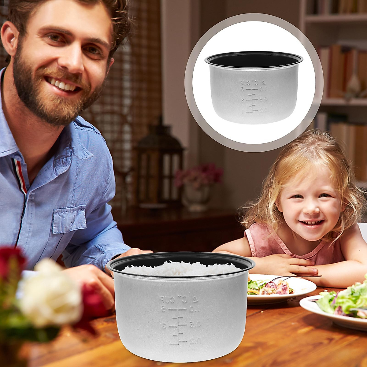 1pc Cooker Inner Pot Rice Cooker inside Pot Non Stick Pressure Cooker Pot Baking Cake Pot Mold Cooking Pots Rice Cooker Inner Pot for Home Kitchen