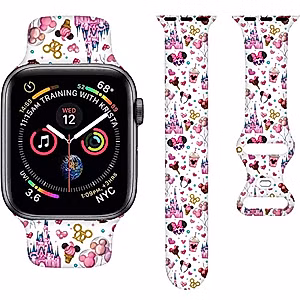 Cartoon Sport Bands Compatible with Apple Watch Band 38mm 40mm 41mm,Soft Silicone Waterproof Strap Wristbands Compatible with iWatch Bands Series SE 7 6 5 4 3 2 for Women and Teenagers