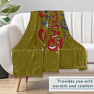 Merry Christmas Prints Soft Warm Cozy Blanket Throw for Bed Couch Sofa Picnic Camping Beach, 150×100cm