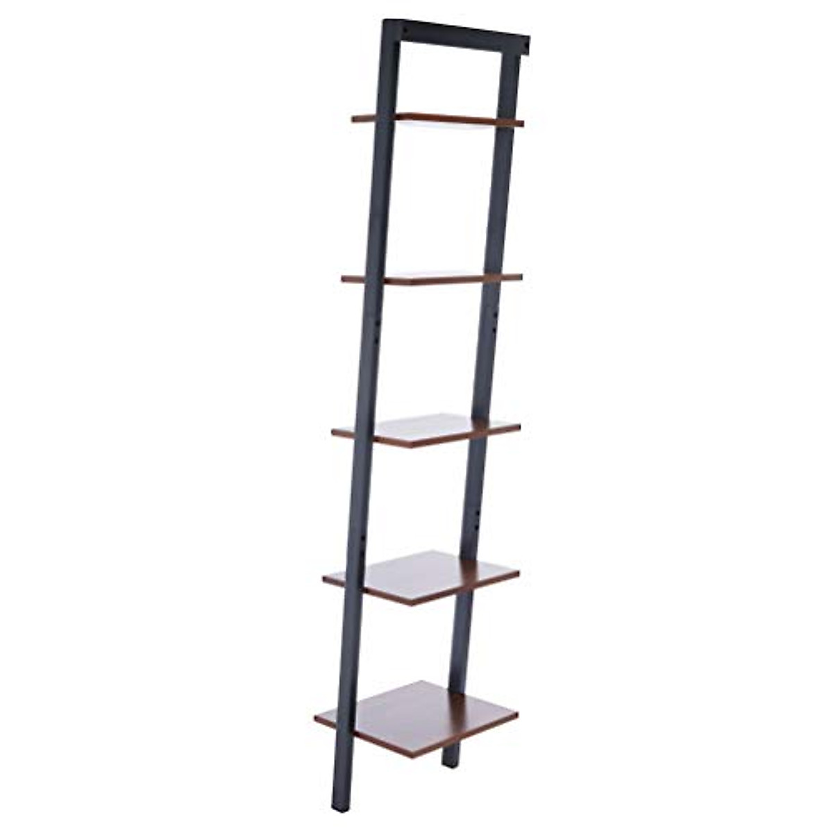Safavieh Home Collection Allaire Honey Brown/Charcoal 5-Tier Leaning Storage Display Shelves Living Room Bedroom Office Bookcase Etagere, 0