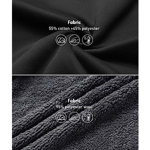 SCODI Hoodies for Men Heavyweight Fleece Sweatshirt - Full Zip Up Thick Sherpa Lined Black Grey XL