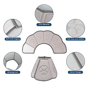 Noble Hydric Pet Cone for Small Dogs and Cats,Cat Cone Collar Soft to Stop Licking Extra Soft Dog Cone Alternative After Surgery for Large Medium Small Dogs-Adjustable 13.4"-15.7" Recovery Cone(L)