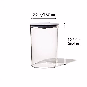 OXO Good Grips Round POP Container – Large (5.2 Qt) for flour, sugar, cereal and more | Airtight Food Storage | BPA Free | Dishwasher Safe | Clear Body