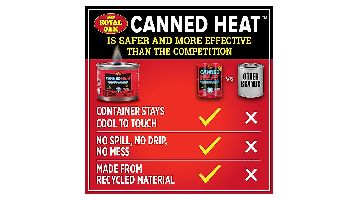 Royal Oak Canned Heat 12 Pack - 6 Hour Food Warmers for Events