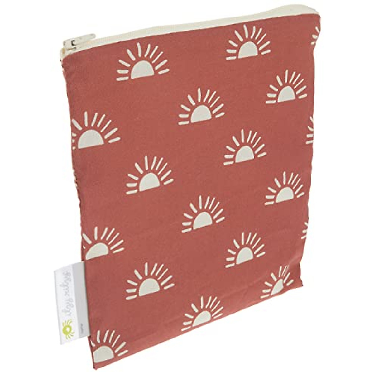 Itzy Ritzy Reusable Snack Bag – 7” x 7” BPA-Free Snack Bag is Food Safe, Washable & Ideal for Storing Snacks, Pacifiers, Electronics and Makeup in a Diaper Bag, Purse or Travel Bag, Terracotta Sunrise