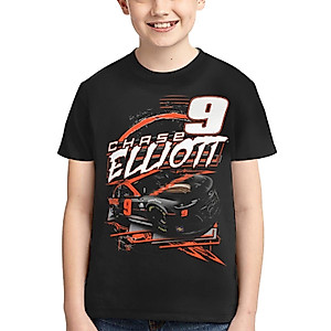 ASFRSH Chase Elliott 9 Shirt for Teen Girl & Boy Printing Short Sleeve Tee Athletic Classic Shirt Crewneck T-Shirt