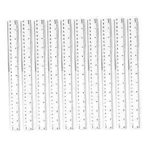 NUOBESTY 20pcs Ruler Ruler Rulers Shatterproof Ruler Clear Ruler Metric Ruler Plastic Rulers Classroom Supplies Technical Drawing Ruler Rulers Bulk for Classroom Use Scale