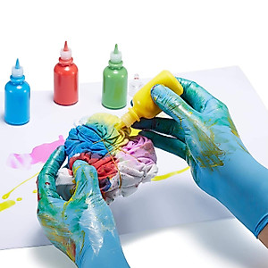 Kids Disposable Nitrile Gloves for 7-14 Years - Latex Free, Food Grade, Powder Free - for Halloween Preparation, Crafting, Painting, Gardening, Cooking, Cleaning - 100 PCS Blue