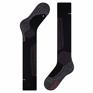 FALKE Women's SK5 Expert Ski Socks, Knee High, Ultra Light Cushion, Winter Athletic Sock, Breathable Quick Dry, Silk, Black (Black-Mix 3010), 9.5-10.5, 1 Pair