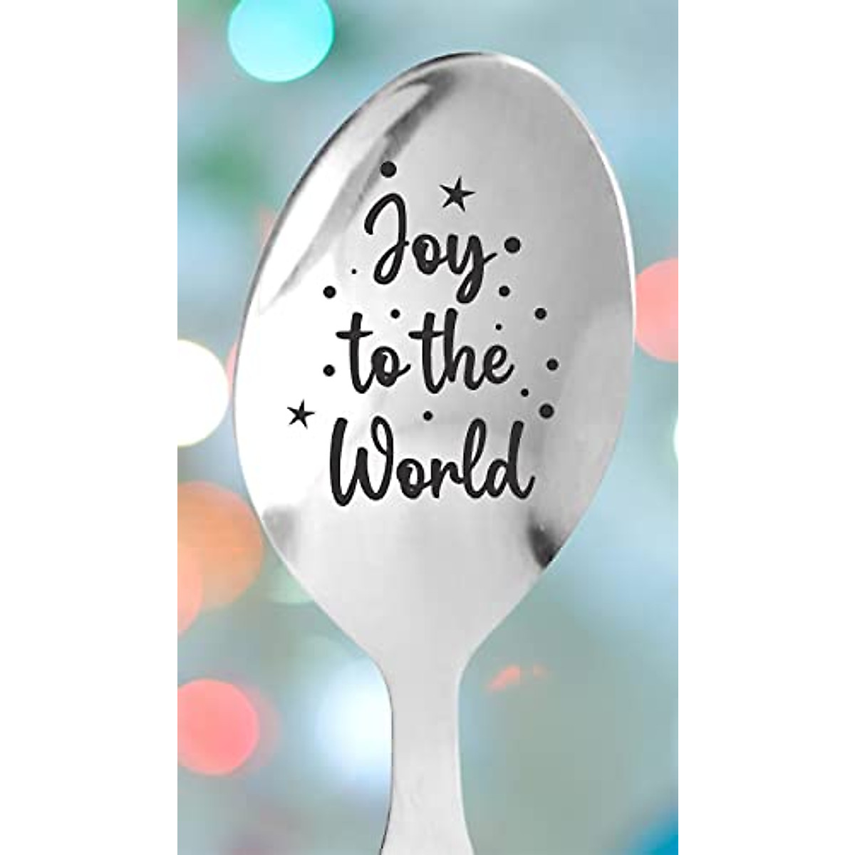 Joy To The World | Gift For Christmas for Wife/Husband/Girlfriend/Boyfriend/Friends/Mom/Dad | Christmas Stocking Stuffer | Stainless Steel Engraved 7 inches Teaspoon