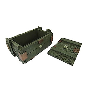 DWK Military Ammo Crate Trinket Box l Small Army Keepsake Chest 6" inches