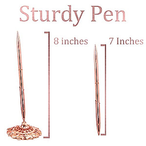 Wedding Guestbook and Wedding Pen Set - Rose Gold 100 Page Guest Book Set